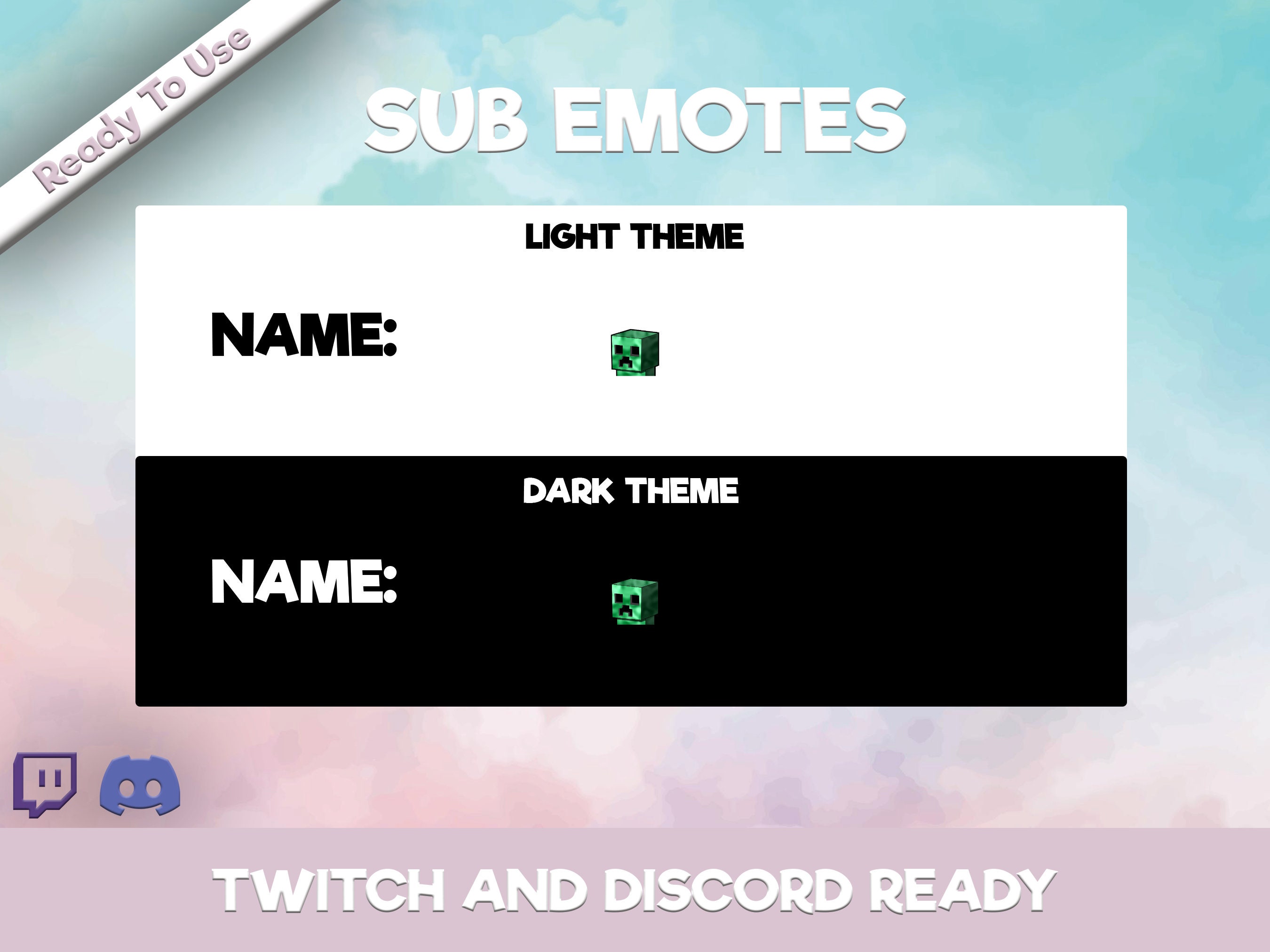 Minecraft Creeper Emote Minecraft Twitch Emote Youtube Emote Discord ...