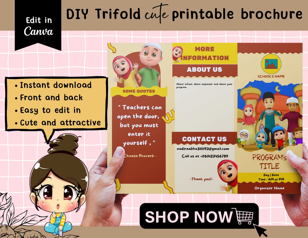 School Brochure Templates | Cute| Editable | US Letter 8.5x11 - Etsy