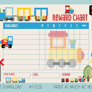 Train Reward Chart Printable Train Behaviour Chart Daily Chore Chart ...