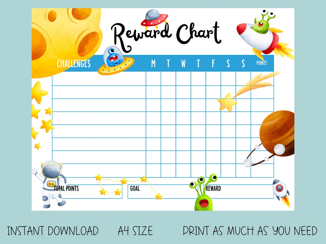 Space Reward Chart Printable Space Behaviour Chart Daily Chore Chart ...