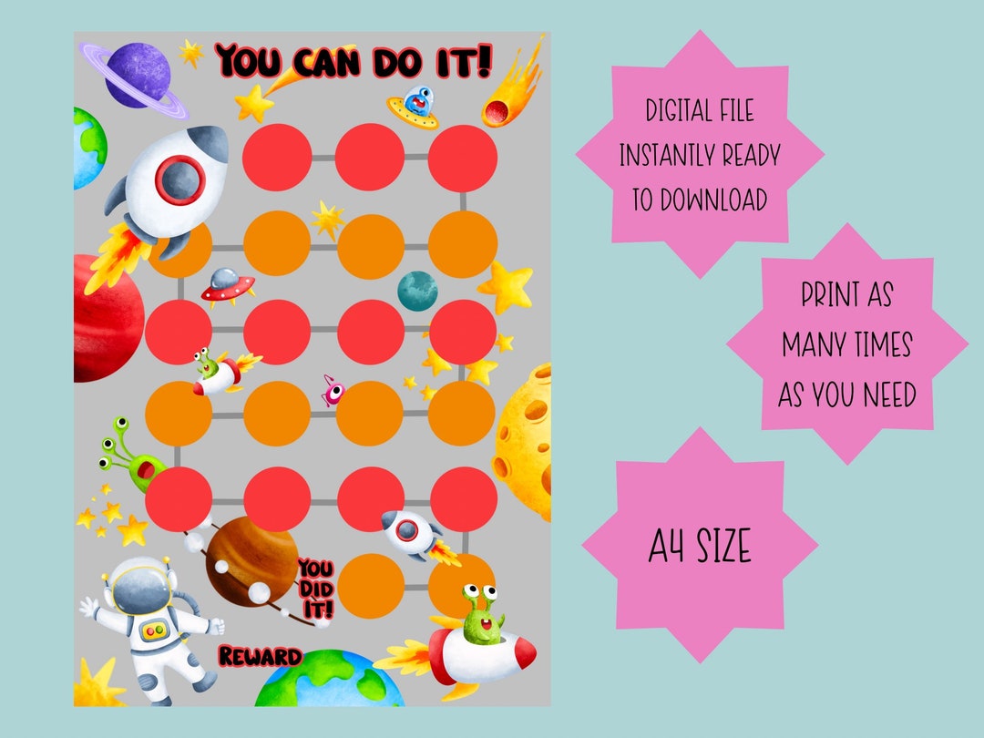 Space Reward Chart Printable Space Behaviour Chart Daily Chore Chart ...