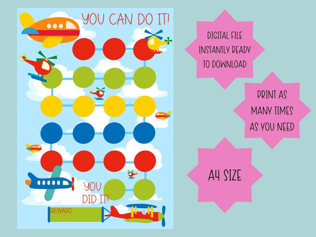 Aeroplane Reward Chart Printable Aeroplane Behaviour Chart Daily Chore ...