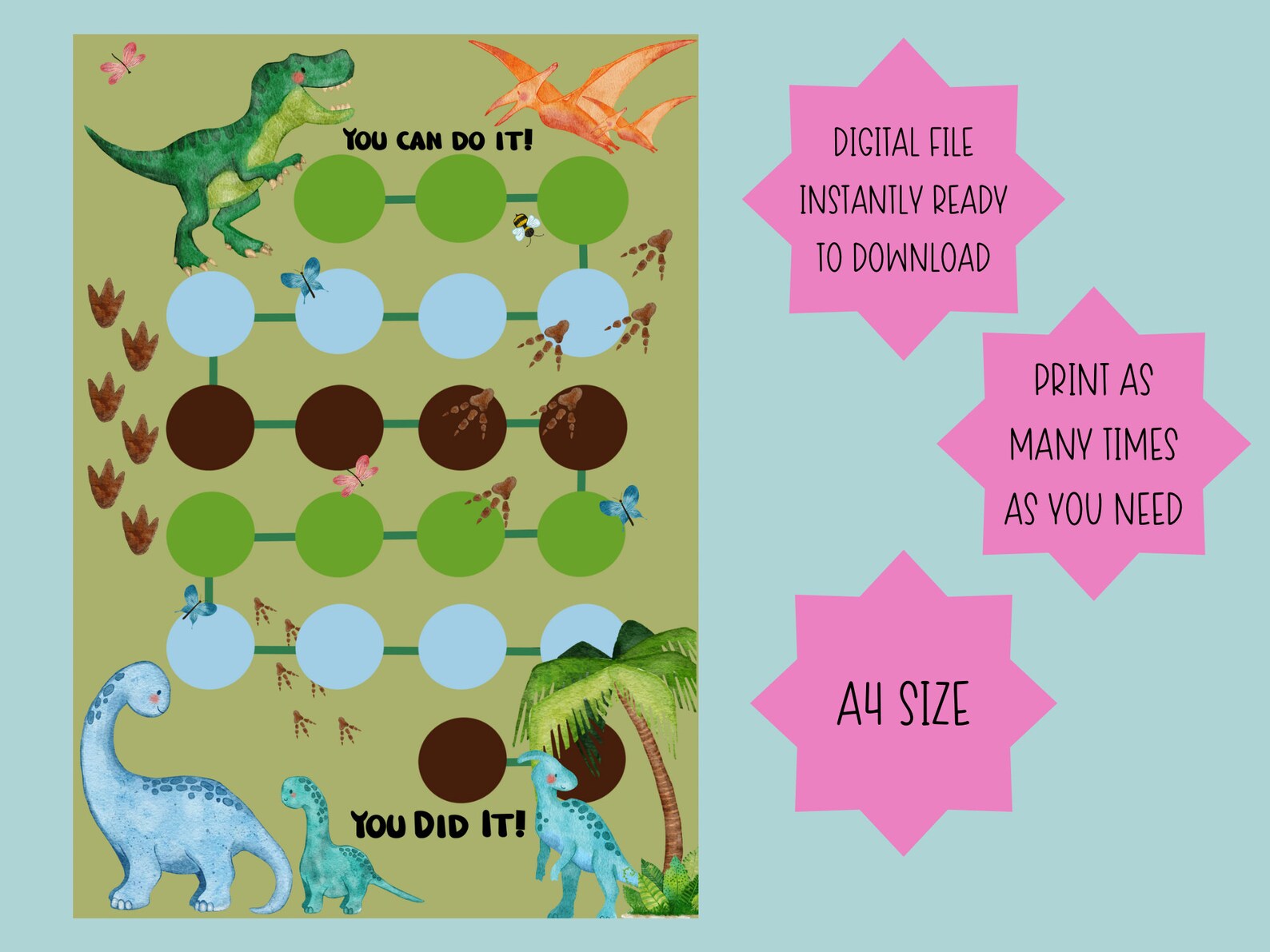 Dinosaur Reward Chart Printable Dinosaur Behaviour Chart Daily Chore ...