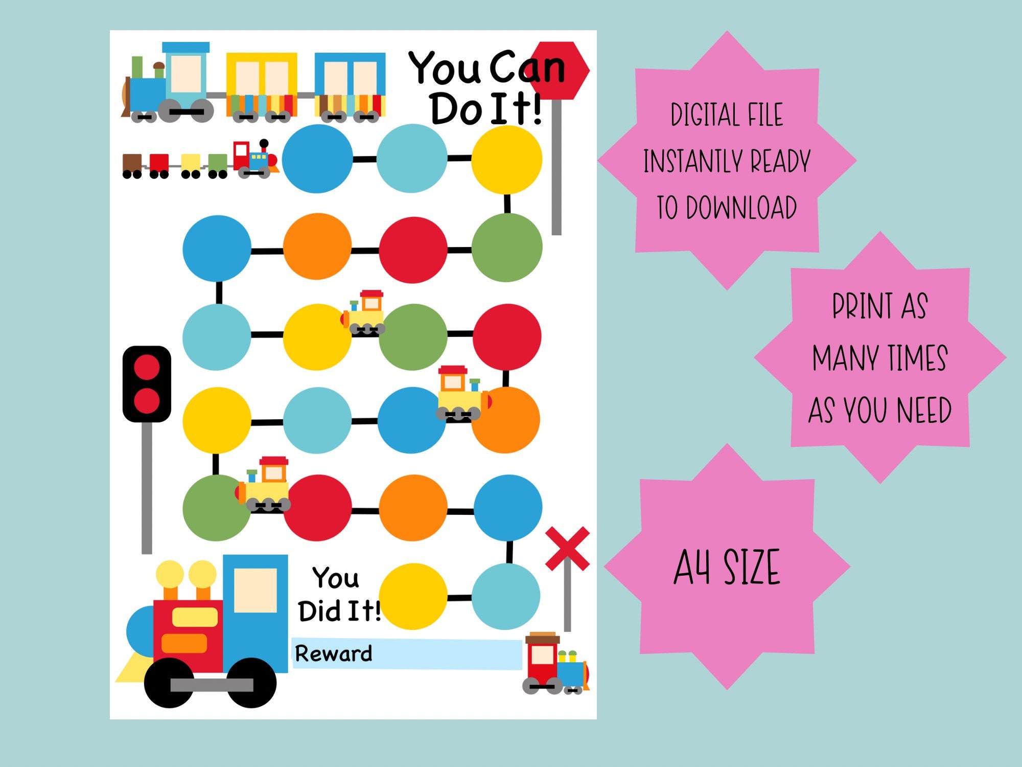 Train Reward Chart || Printable Train Behaviour Chart || Daily Chore ...