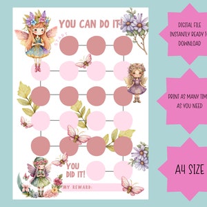Fairy Reward Chart Printable Fairy Behaviour Chart Daily Chore Chart ...