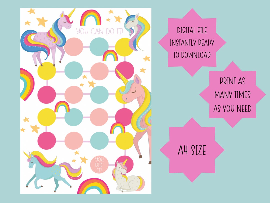 Unicorn Reward Chart Printable Unicorn Behaviour Chart Daily Chore ...