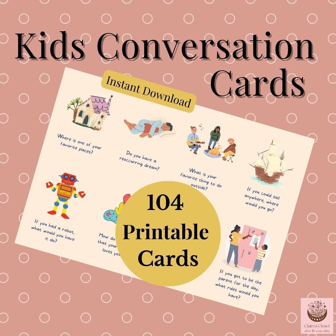 Conversation Cards for Kids & Families - Etsy