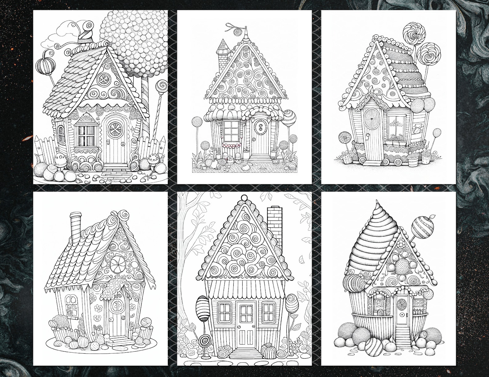 Candy House Coloring Pages | Printable Candy House Art for Kids and ...