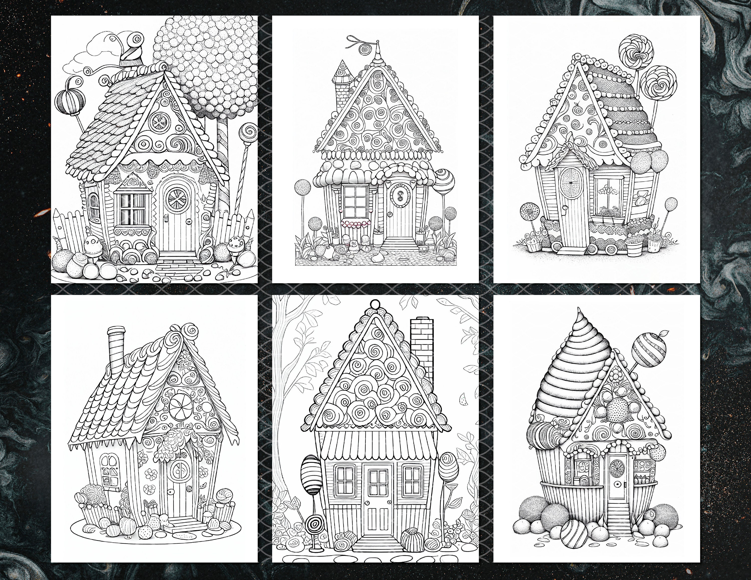 Candy House Coloring Pages | Printable Candy House Art for Kids and ...