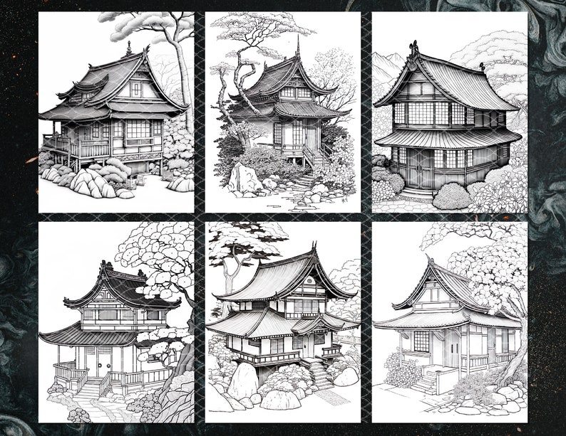 Japanese House Coloring Pages - Printable Art for Zen Coloring ...