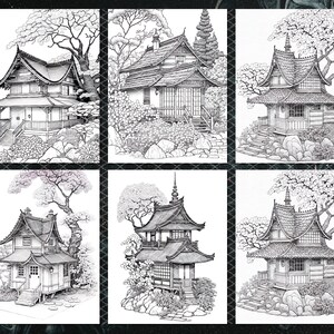 Japanese House Coloring Pages - Printable Art for Zen Coloring ...
