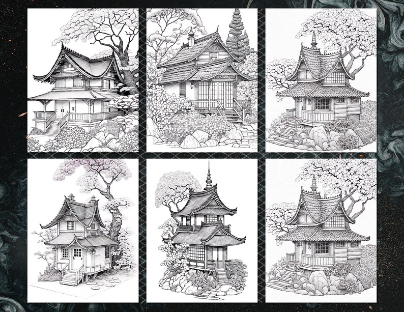 Japanese House Coloring Pages - Printable Art for Zen Coloring ...