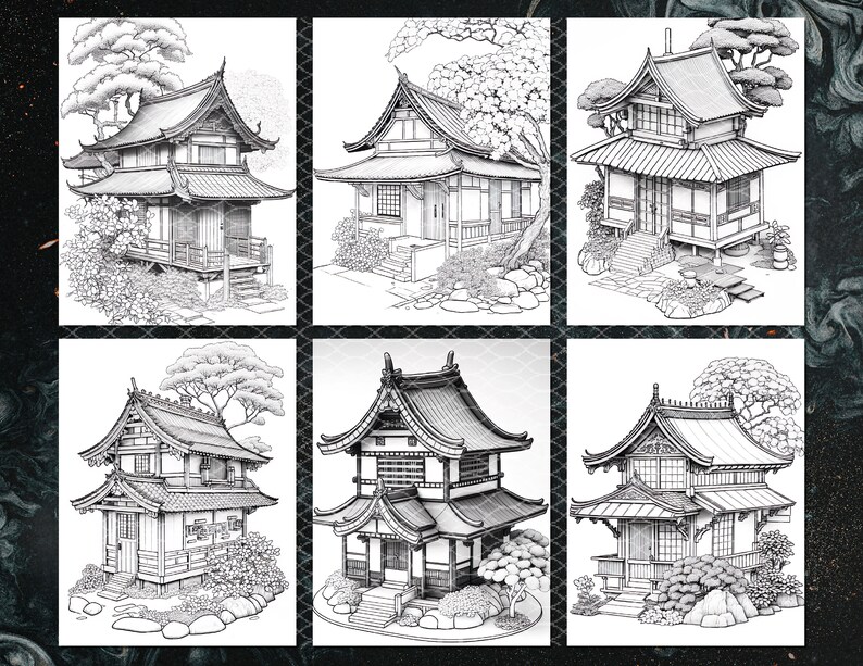 Japanese House Coloring Pages - Printable Art for Zen Coloring ...