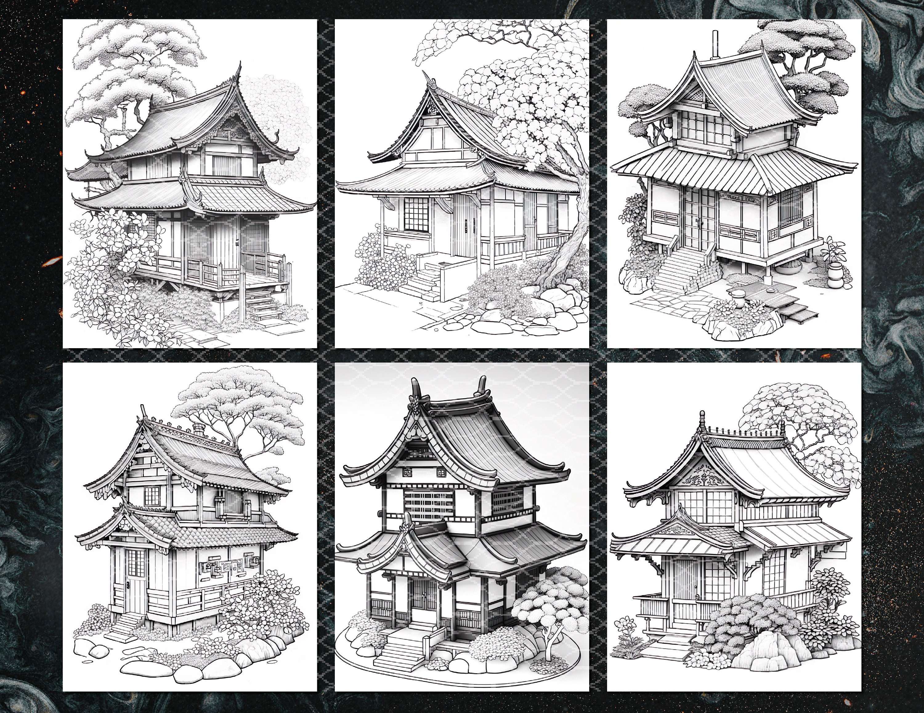 Japanese House Coloring Pages - Printable Art for Zen Coloring ...