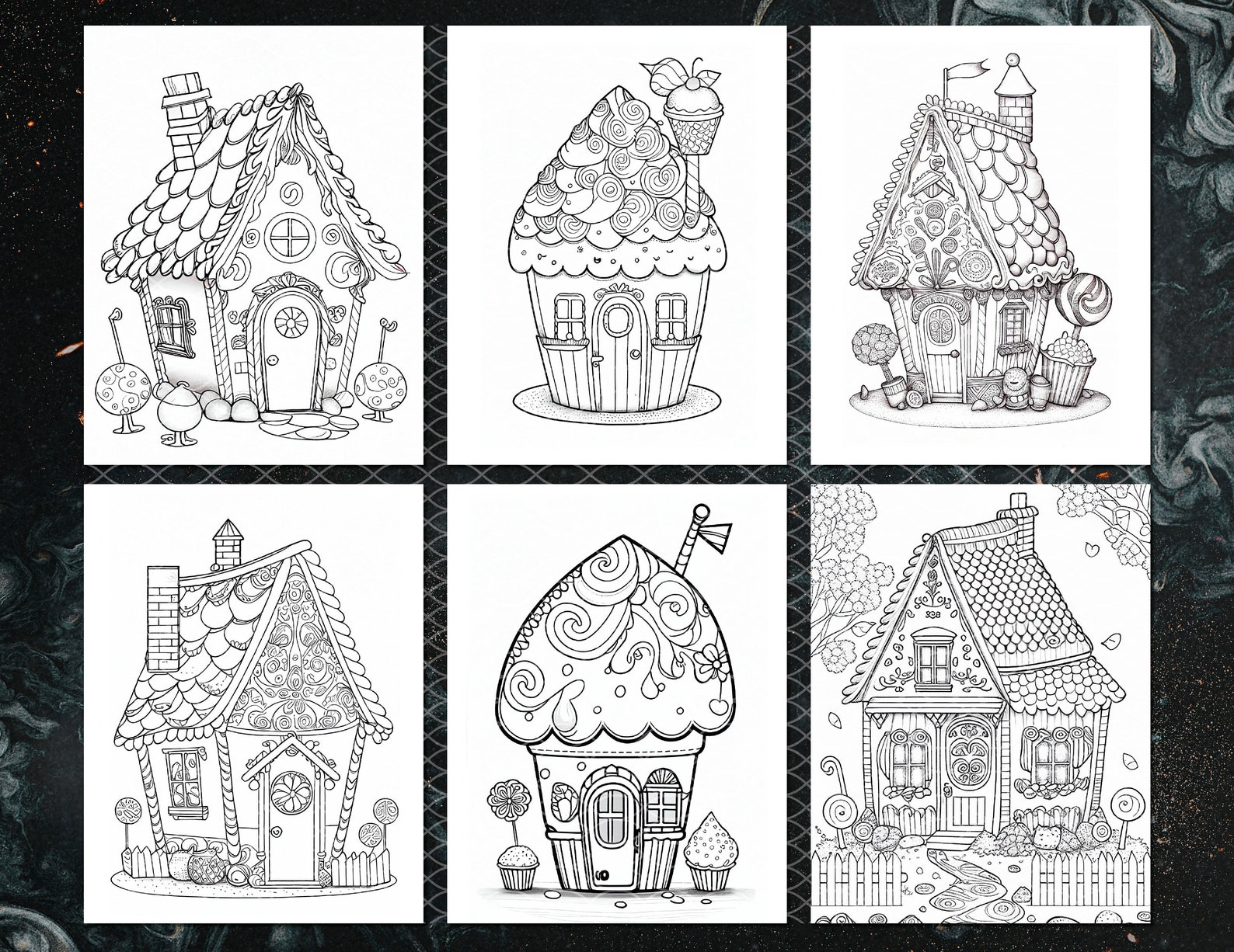 Candy House Coloring Pages | Printable Candy House Art for Kids and ...