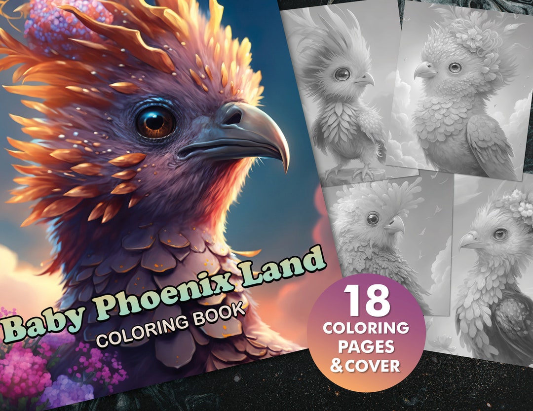 Magical Baby Phoenix Coloring Book for Adults & Kids - Printable ...