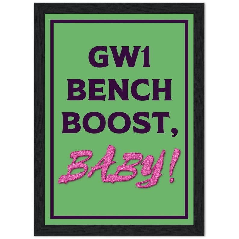FPL GW1 Bench Boost Baby Green A4 Wall Art Print Fantasy - Etsy