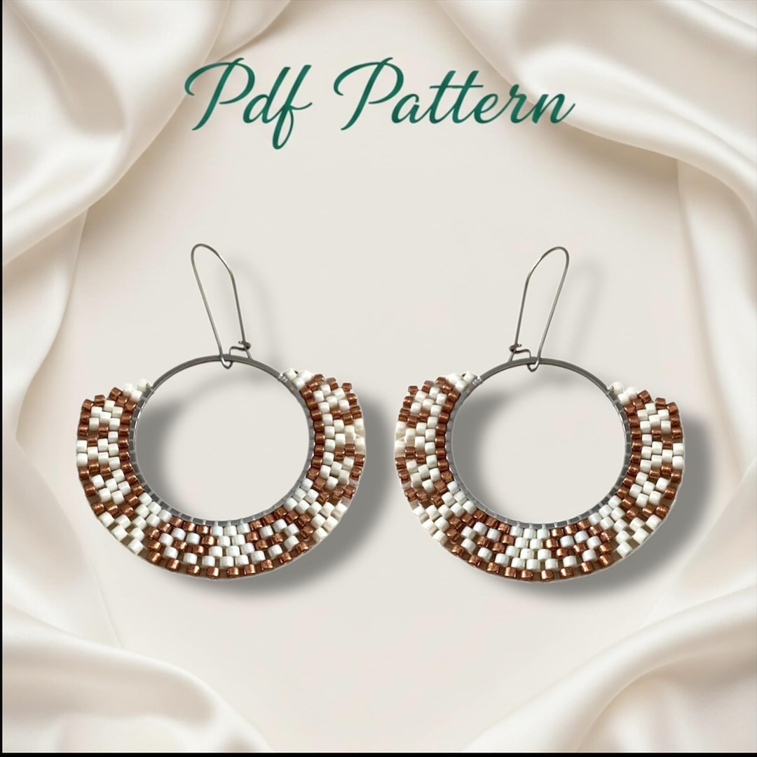 Beaded Hoop Earring Pattern: Brick Stitch Jewelry (PDF Download) - Etsy