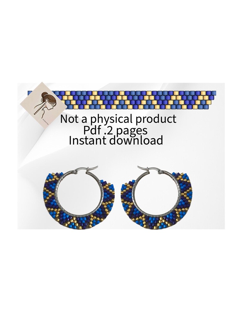Brick Stitch Hoop Earring Pattern: Geometric Beaded Design (PDF ...