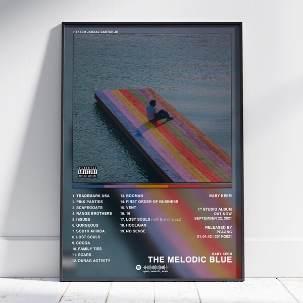 Melodic Blue Album Cover Poster - Etsy Israel