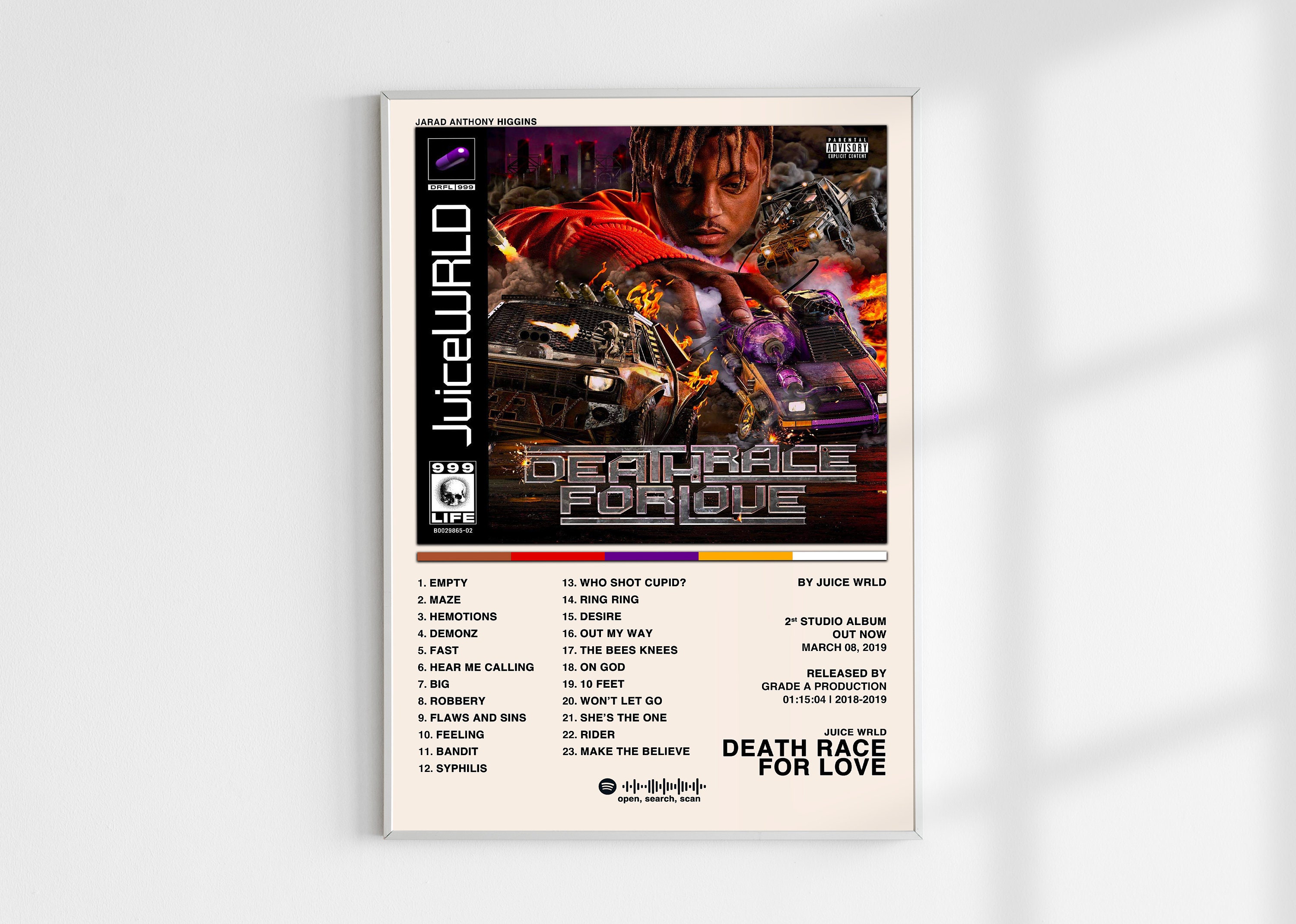 Juice Wrld Death Race For Love Album Poster Designed & Sold By Edward Fan