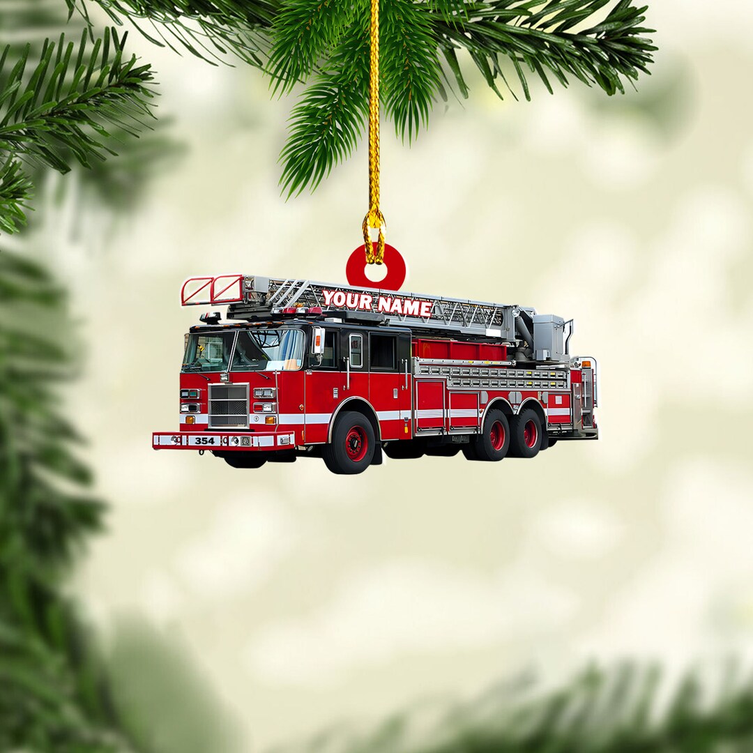 Custom Firefighter Ornament Firefighter Truck Gifts Fireman - Etsy