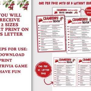 Trivia Quiz With Crazy Weird Cranberry Facts, Printable Trivia Games ...