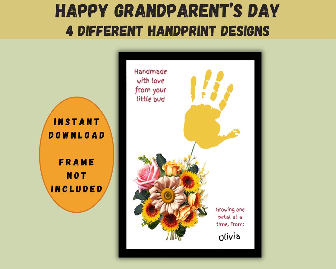 Happy Grandparents Day Handprint Craft Grandparent Gifts, Grandmother ...