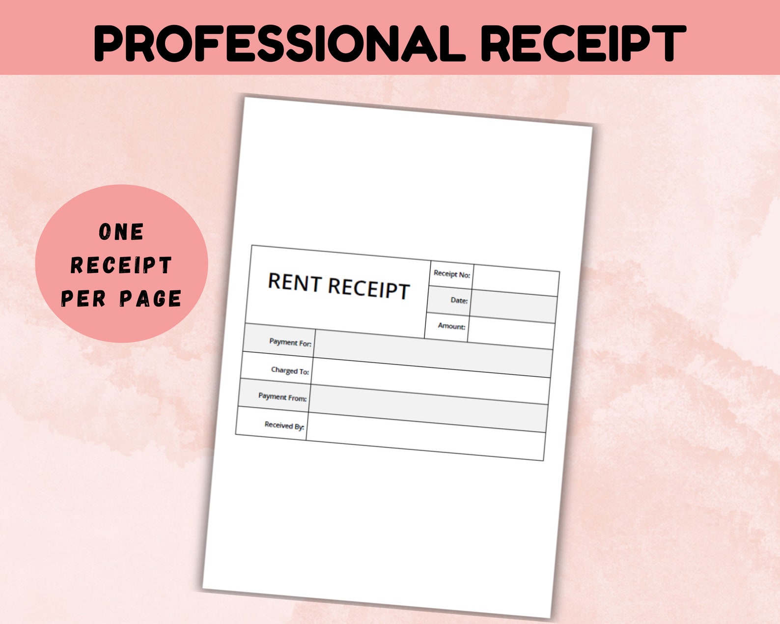 Receipt Template, A Printable Receipt That Has Many Uses: Rent Receipt ...
