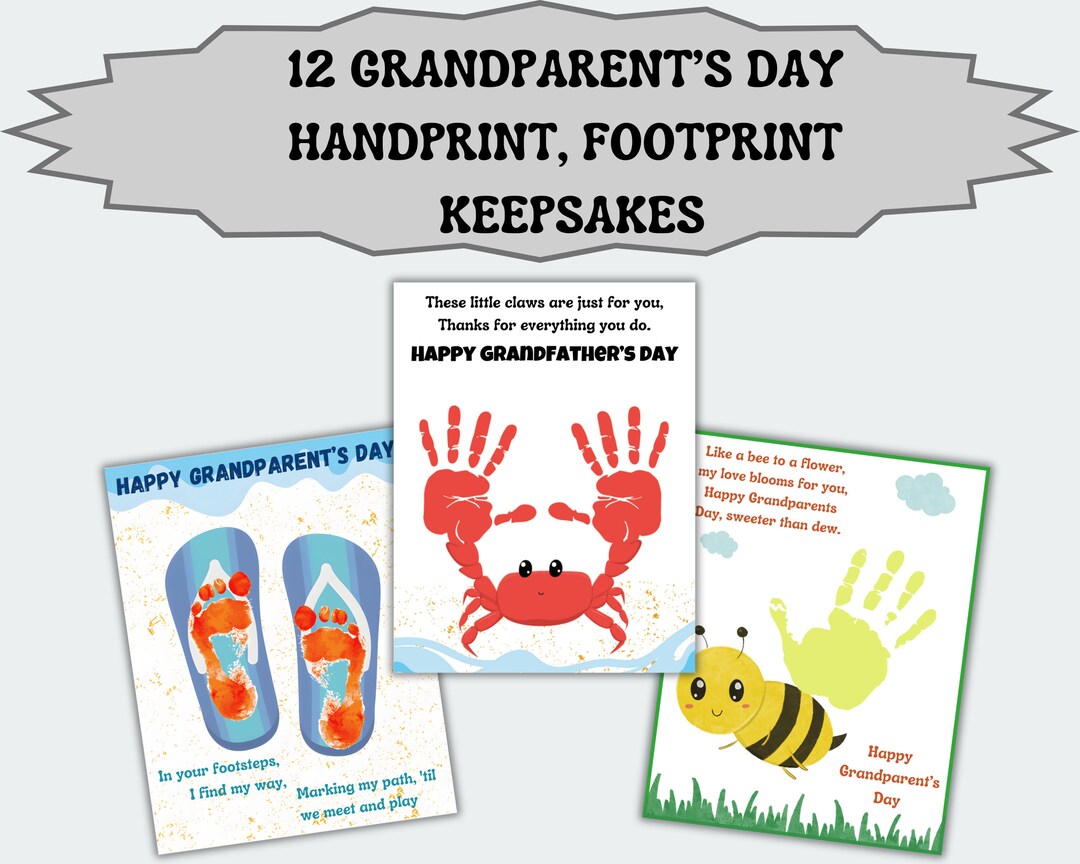 Grandparents Day Handprint Craft, Handprint Art as a Gift for Grandma ...