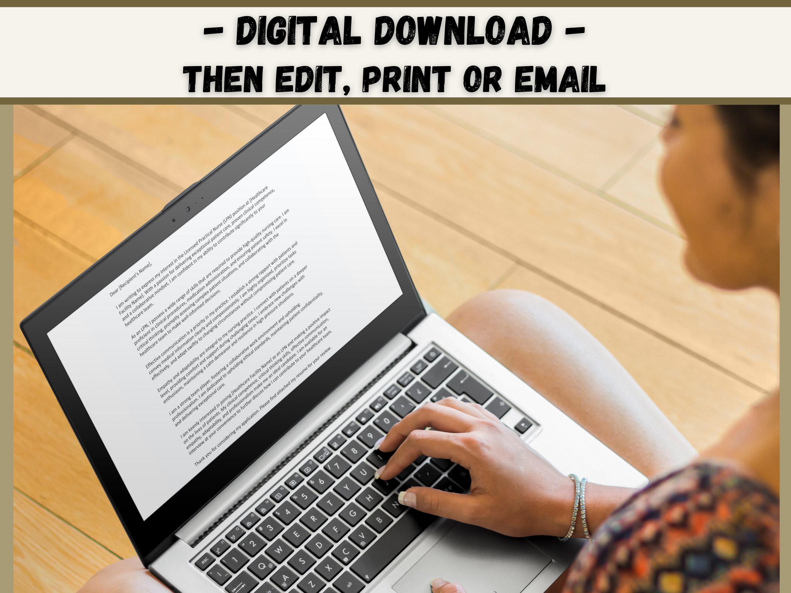 Cover Letter Template, Simple Cover Letter, Edit With Microsoft Word or ...