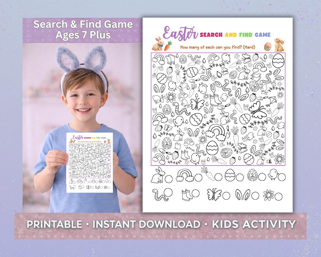 Search and Find Easter Game Printable, Kids Easter Activity, Classroom ...