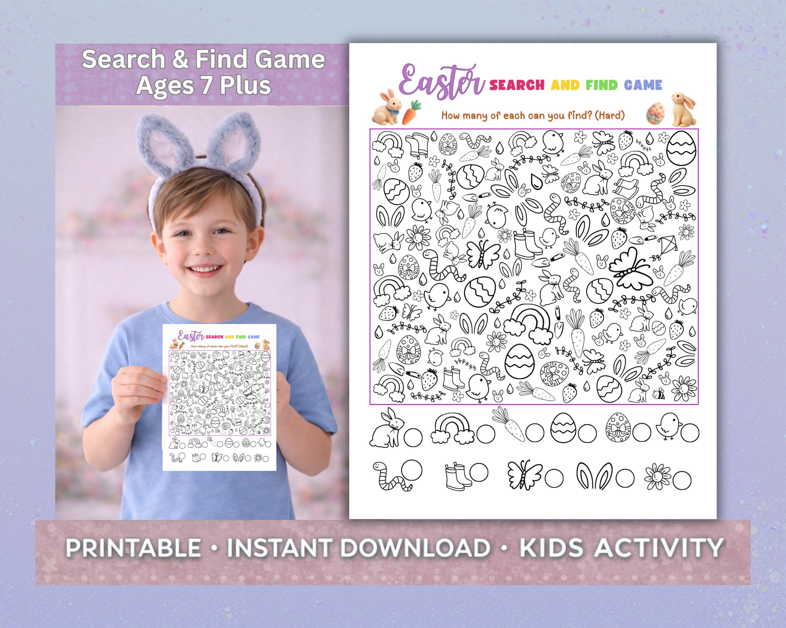 Search and Find Easter Game Printable, Kids Easter Activity, Classroom ...