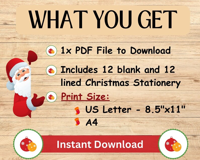Christmas Stationery, Christmas Letter Paper, Printable Christmas ...