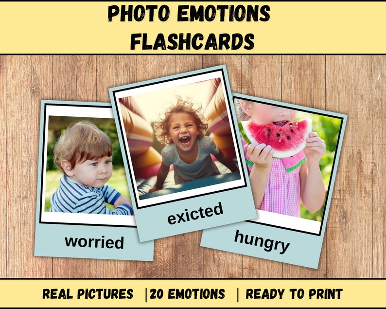 Emotion Flashcards for Kids: Real Photos of Children Expressing ...