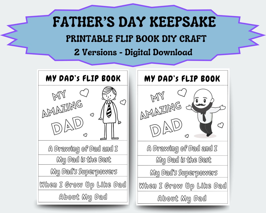 Father's Day Flipbook Craft Kit - Activity for Kids to Show Dad Love ...
