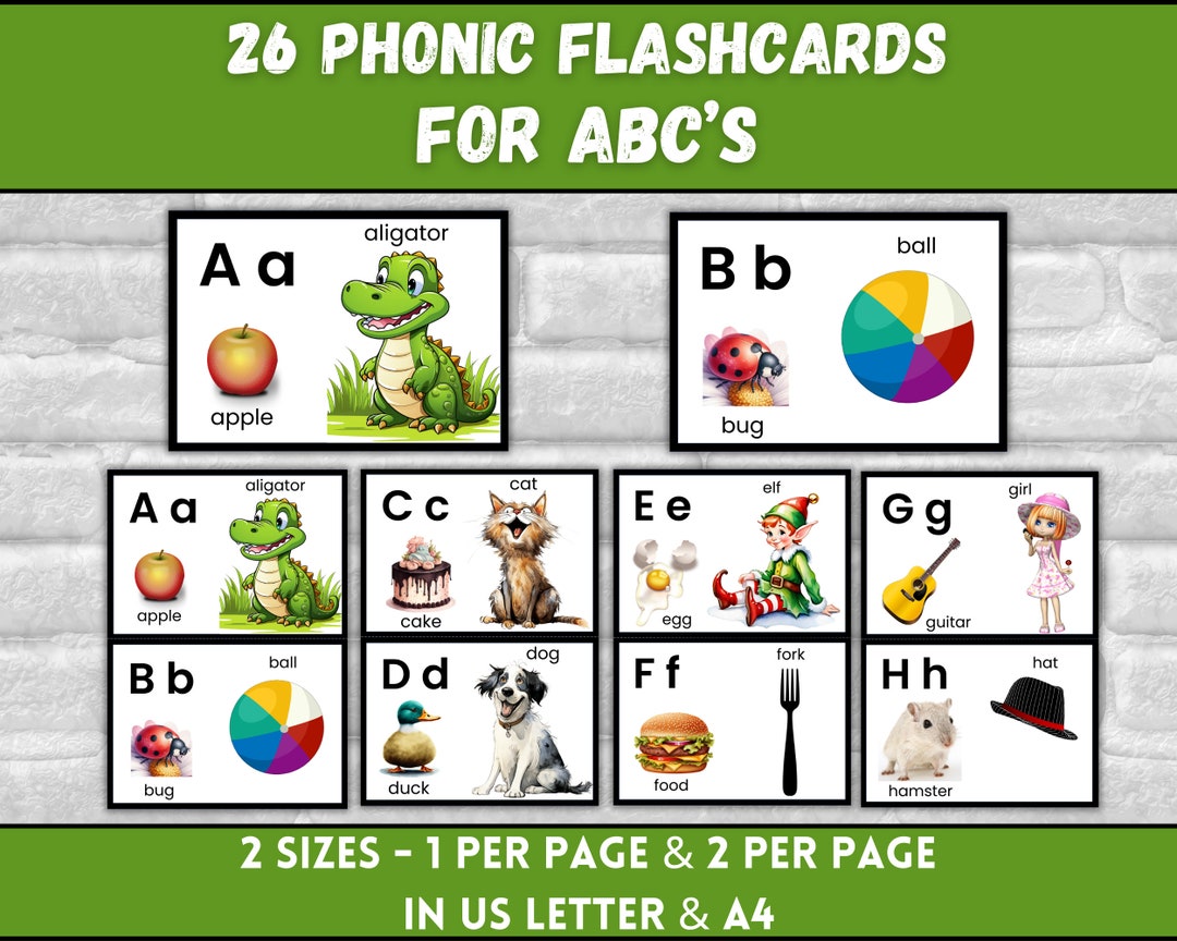 ABC Flashcards for Kids Early Education, Alphabet Flash Cards, Alphabet ...