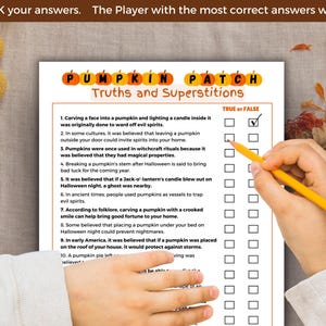 Pumpkin True or False, Printable Pumpkin Trivia Game, Thanksgiving ...