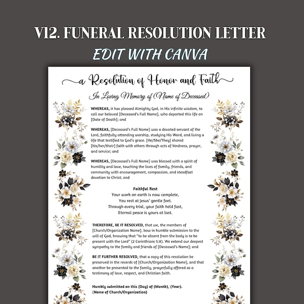 Funeral Resolutions for Black Churches - Etsy