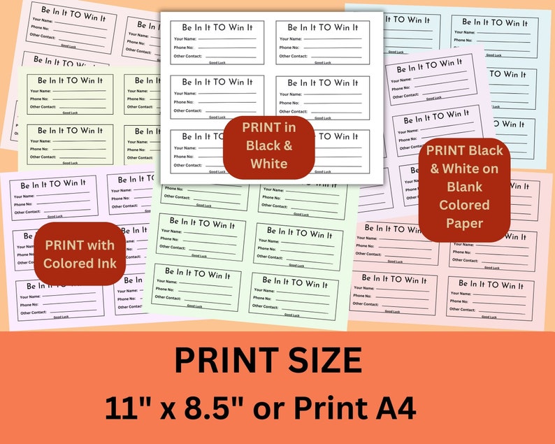 Raffle Tickets Generic Ticket Template or Event Raffle - Etsy