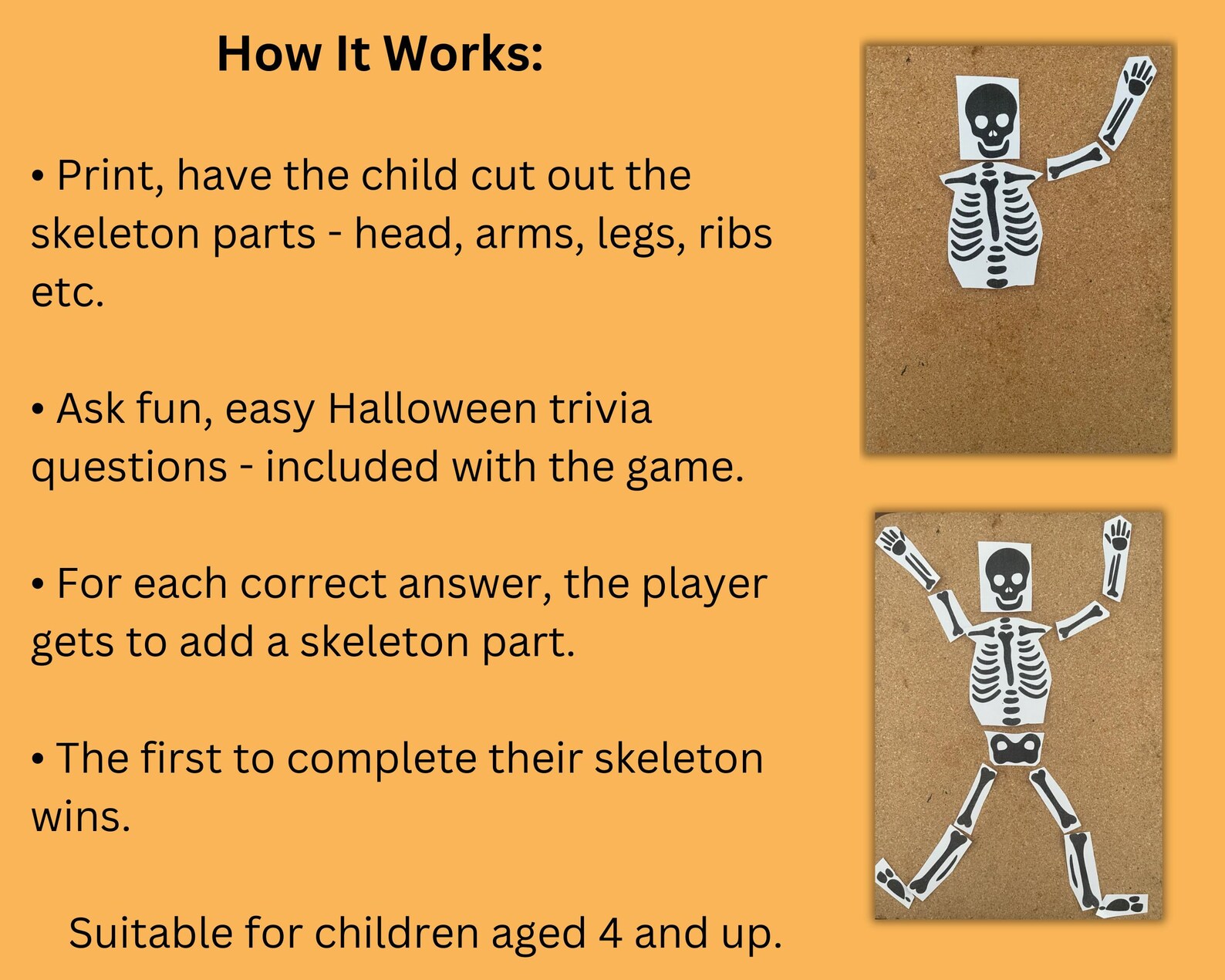 Build a Skeleton Printable Game, Hangman Game With a Skelton, 36 ...