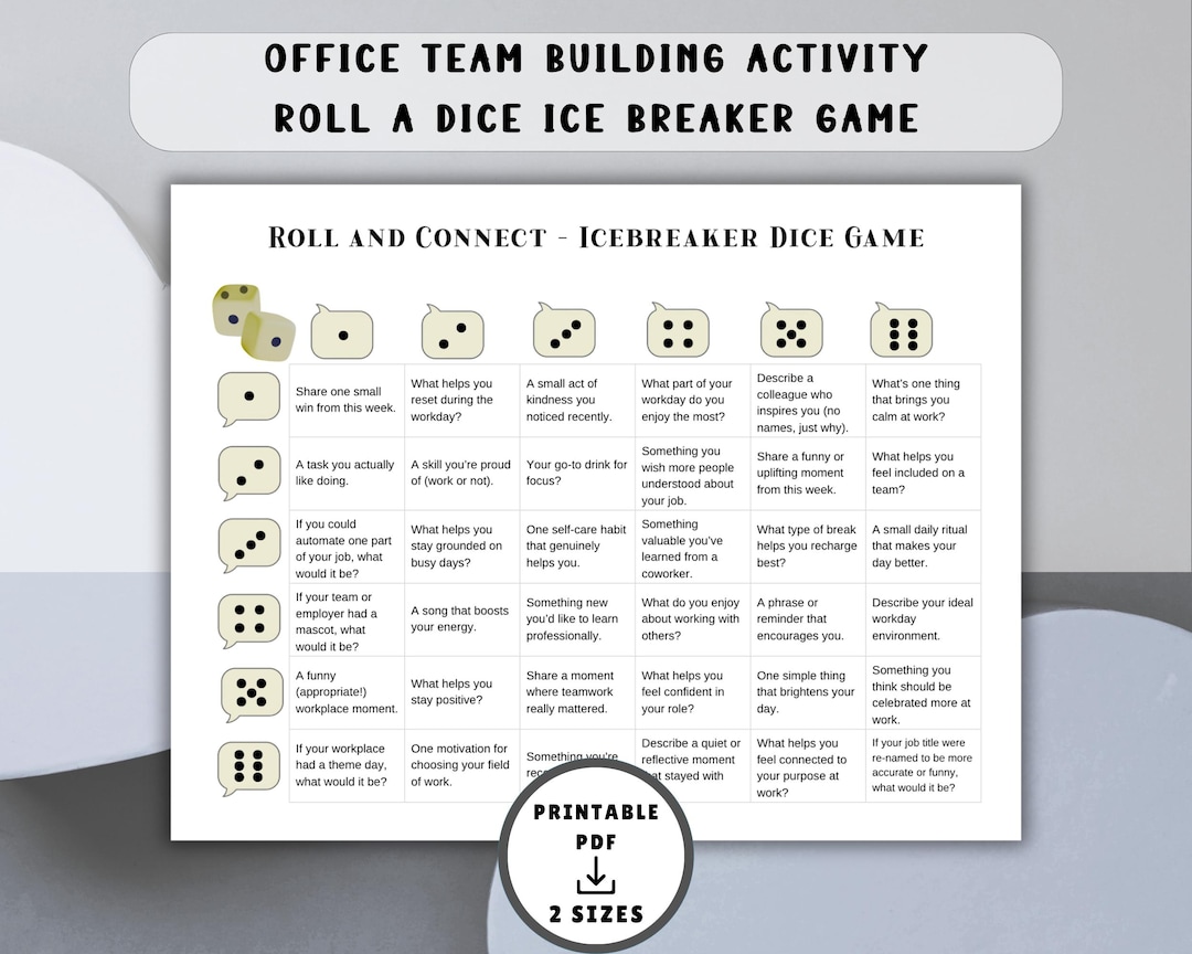 Roll a Dice Ice Breaker Game - Office Team Building - Work Party ...