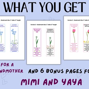 Grandmother Mother's Day Printable Bookmark, Kids Fingerprint Art ...