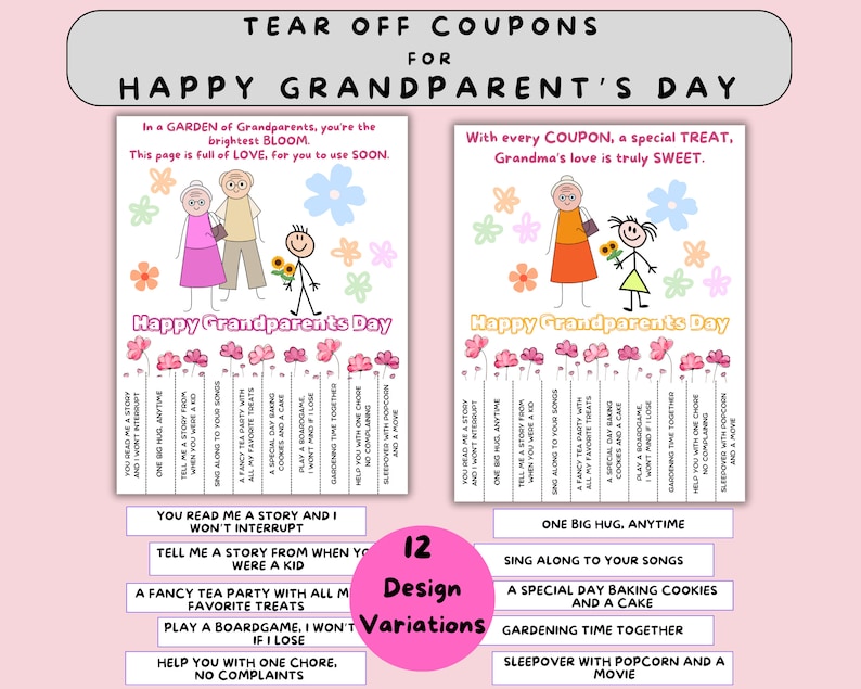 Happy Grandparent's Day Tear off Coupon Flyer - Printable Grandmother ...