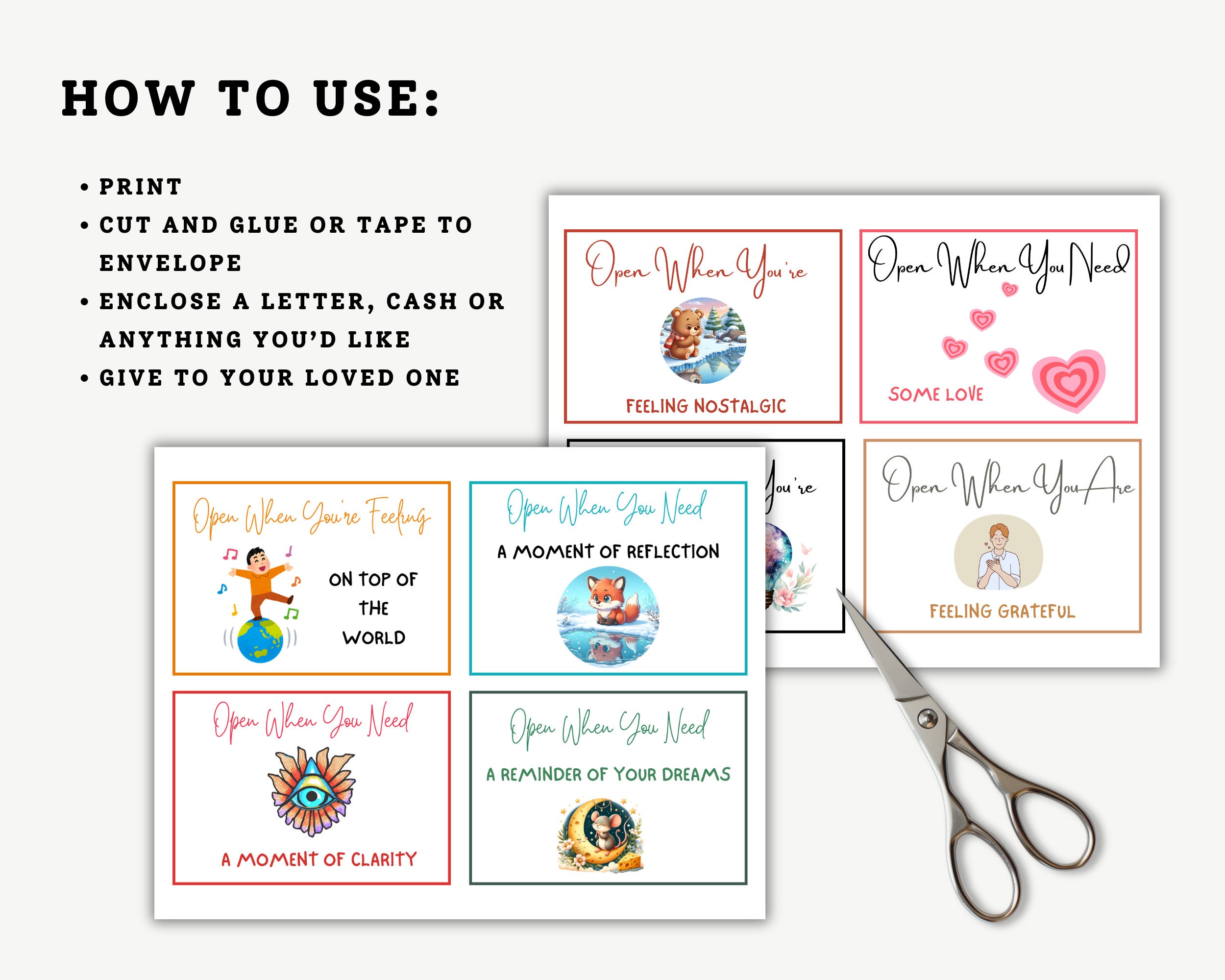 Open When Cards for a College Care Package, Open When Letters, Open ...