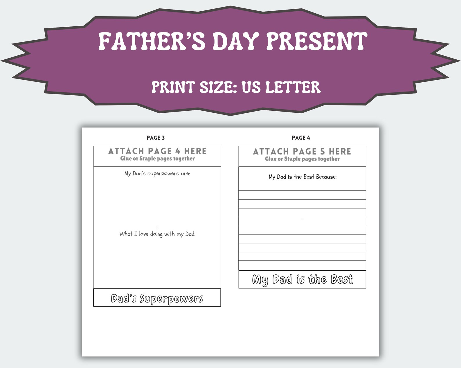 Happy Father’s Day Craft Gift, Best Dad Ever, Last Minute Gift Idea for ...