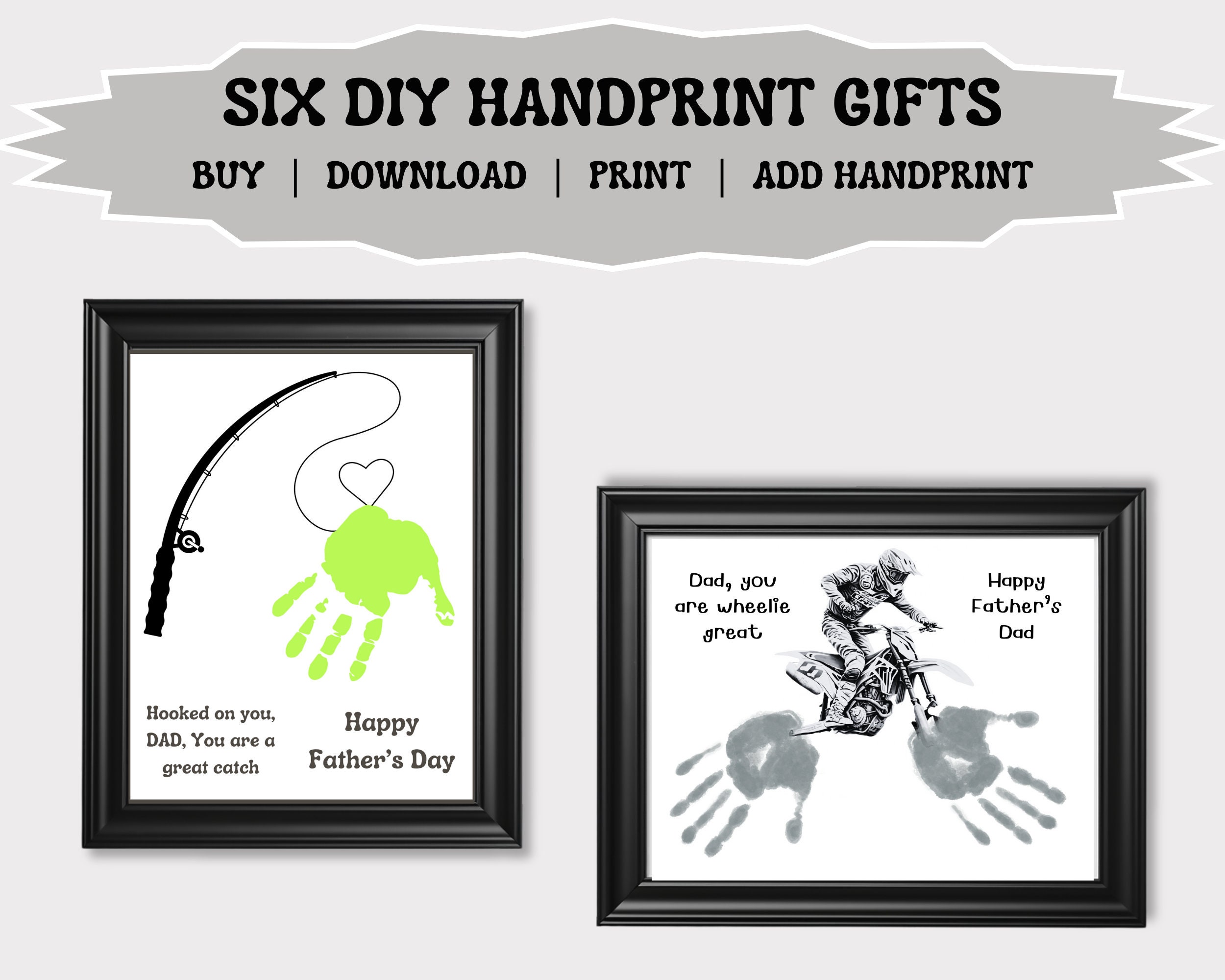 Fathers Day Handprint Art in 6 Designs, Kids Craft Project for a Dad ...