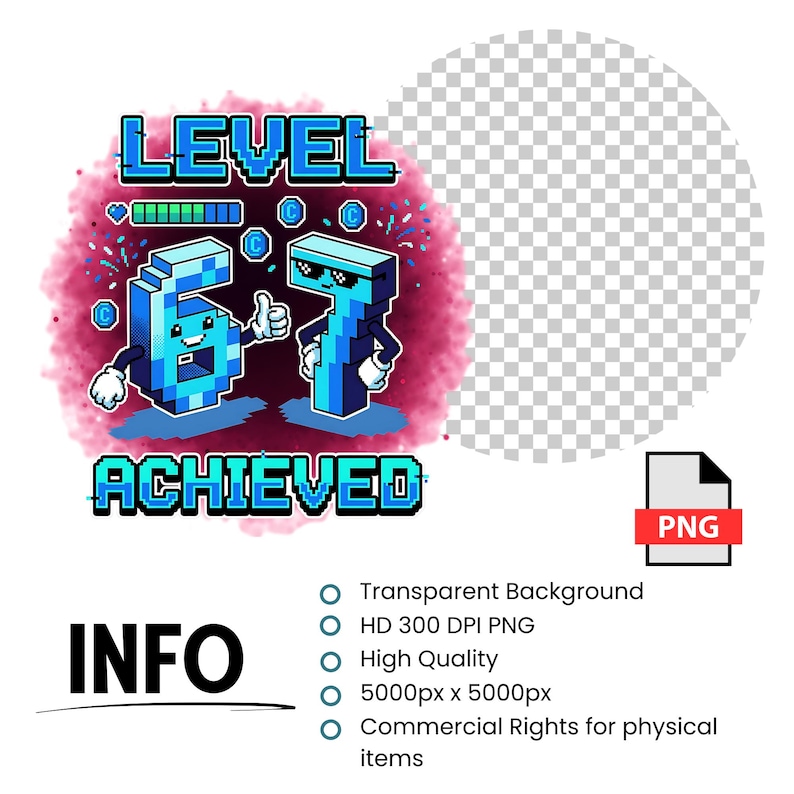 Six Seven Steal a Brainrot PNG für Bekleidungssublimation, 67 PNG, 67 ...