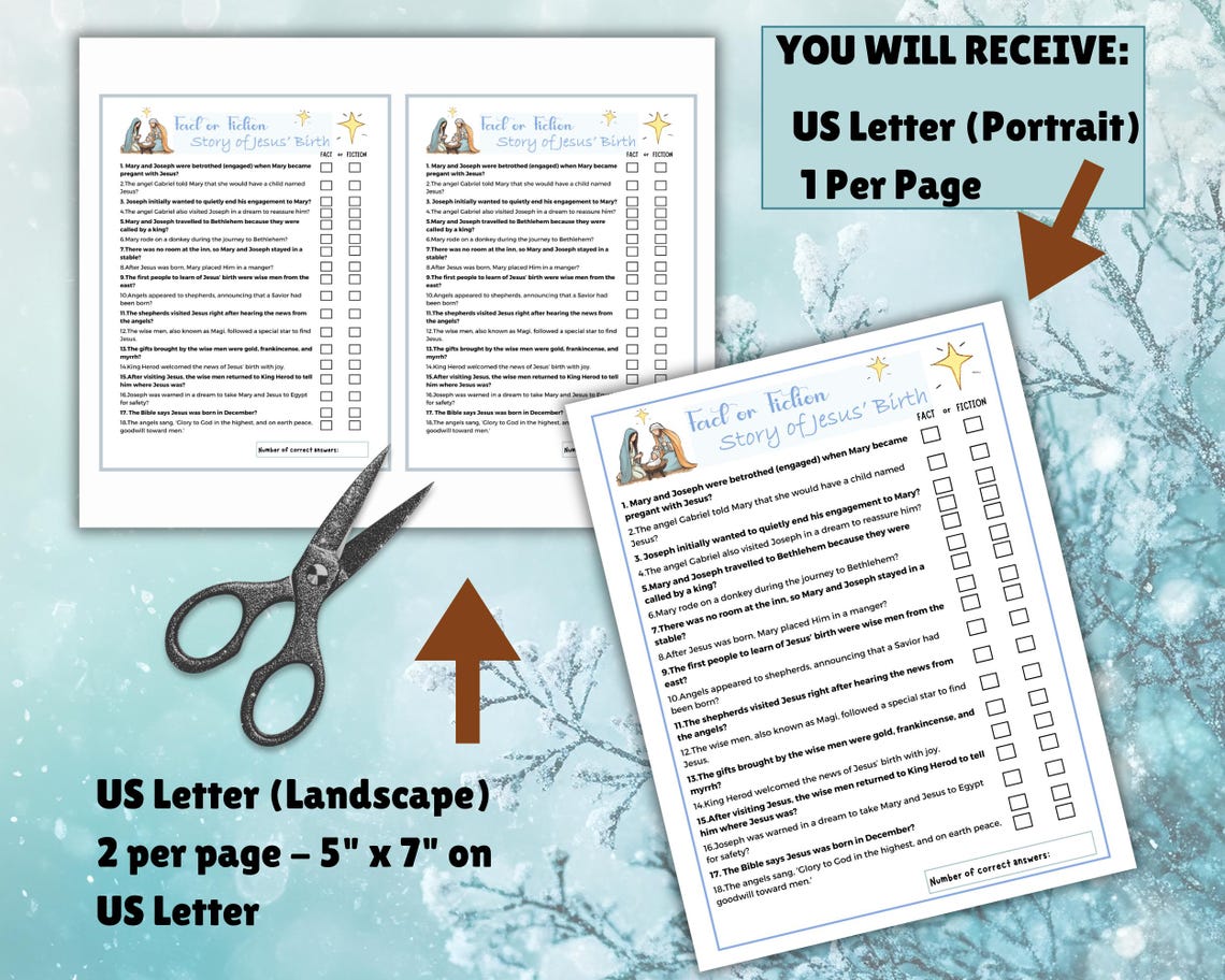 Bible Christmas Trivia Game 18 Questions on the Story of Jesus' Birth ...