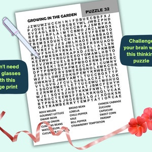 Volume 2 Word Search Puzzles, 25 Fun Gardening Themed Word Find Puzzles ...